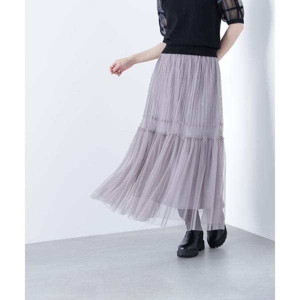 ナチュラルビューティーベーシック（NATURAL BEAUTY BASIC）/プリーツチュールスカート