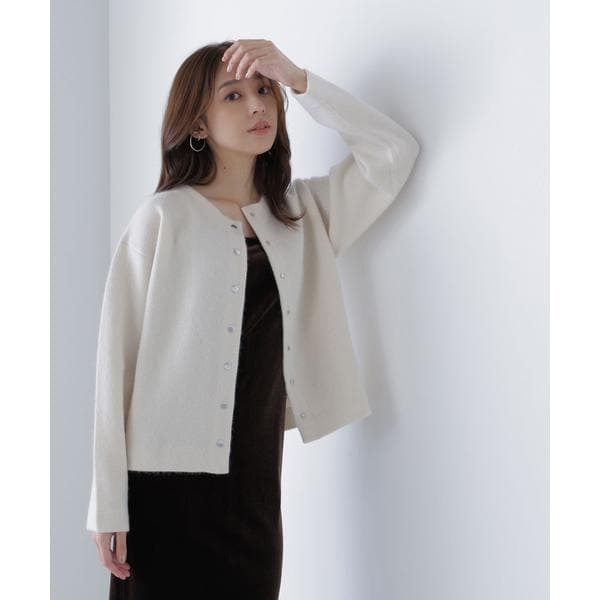 ナチュラルビューティーベーシック（NATURAL BEAUTY BASIC）/FOX接結ニットジャケット