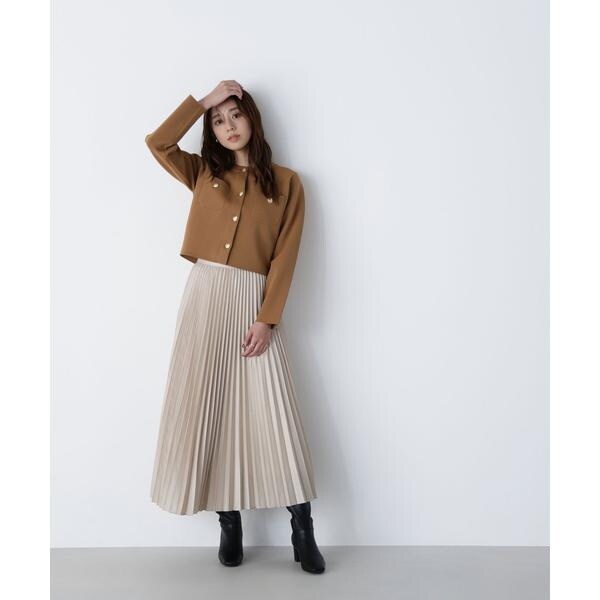 ナチュラルビューティーベーシック（NATURAL BEAUTY BASIC）/チンツプリーツスカート