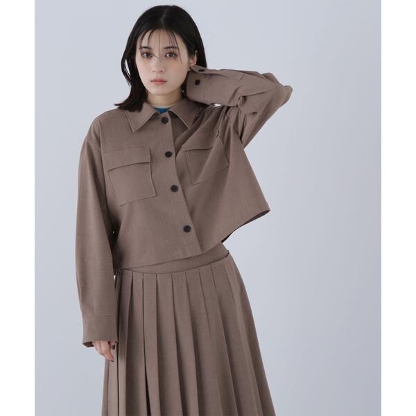 ナチュラルビューティーベーシック（NATURAL BEAUTY BASIC）/ステンカラーシャツブルゾン