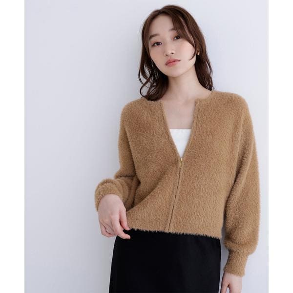 ナチュラルビューティーベーシック（NATURAL BEAUTY BASIC）/ヘアリージップカーディガン