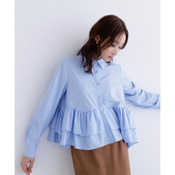 ナチュラルビューティーベーシック（NATURAL BEAUTY BASIC）/ティアードフリルペプラムブラウス