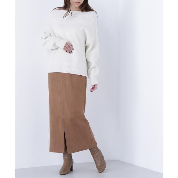 ナチュラルビューティーベーシック（NATURAL BEAUTY BASIC）/フェイクスエードシリーズ スリットスカート