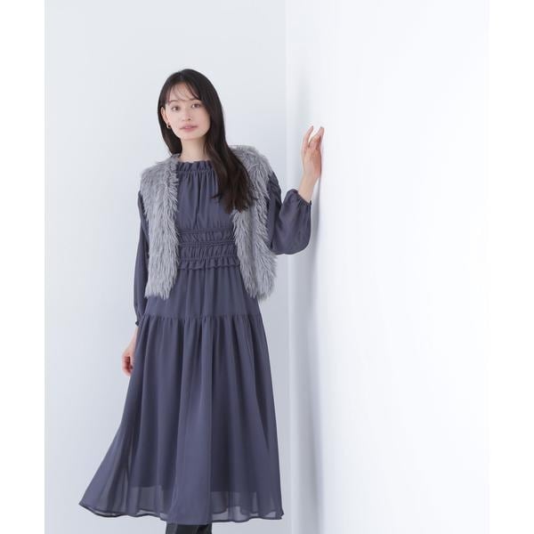 ナチュラルビューティーベーシック（NATURAL BEAUTY BASIC）/シャーリングシアーワンピース