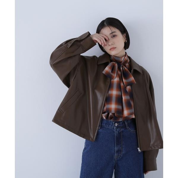 ナチュラルビューティーベーシック（NATURAL BEAUTY BASIC）/フェイクレザードロストブルゾン