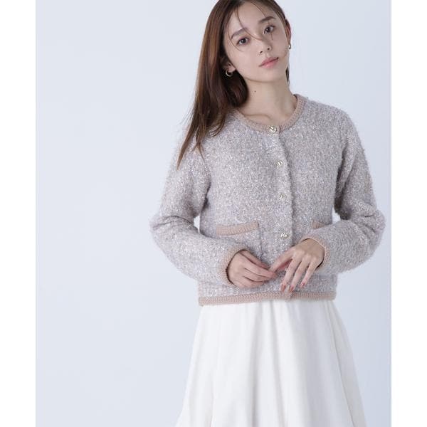 ナチュラルビューティーベーシック（NATURAL BEAUTY BASIC）/ラメツイードニットジャケット