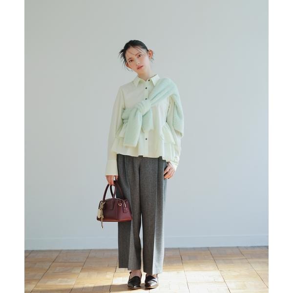 ナチュラルビューティーベーシック（NATURAL BEAUTY BASIC）/ツイーディーベルテッドワイドパンツ