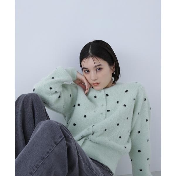 ナチュラルビューティーベーシック（NATURAL BEAUTY BASIC）/ドットシャギーカーディガン