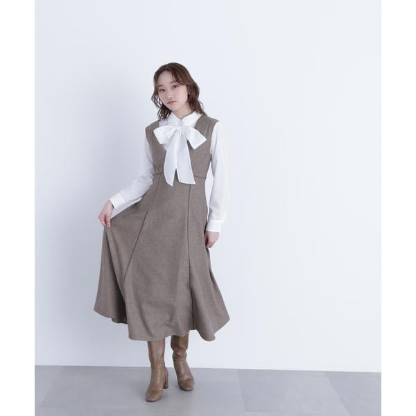 ナチュラルビューティーベーシック（NATURAL BEAUTY BASIC）/ニュアンスVネックジャンスカ