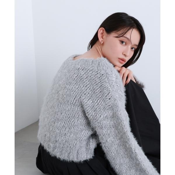 ナチュラルビューティーベーシック（NATURAL BEAUTY BASIC）/2wayネックスラブヤーンニット