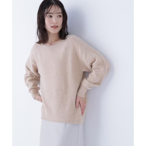 ナチュラルビューティーベーシック（NATURAL BEAUTY BASIC）/スパンコールフェザーラメニット