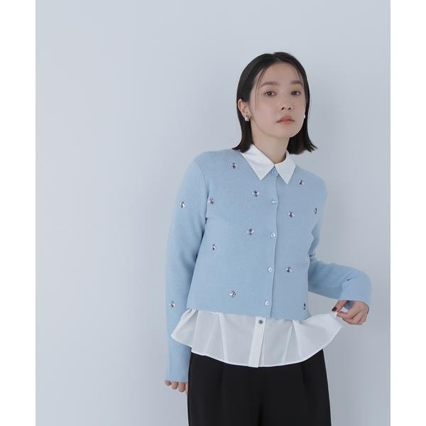 ナチュラルビューティーベーシック（NATURAL BEAUTY BASIC）/ビジューニットジャケット