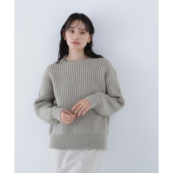 ナチュラルビューティーベーシック（NATURAL BEAUTY BASIC）/ローゲージボクシーニット