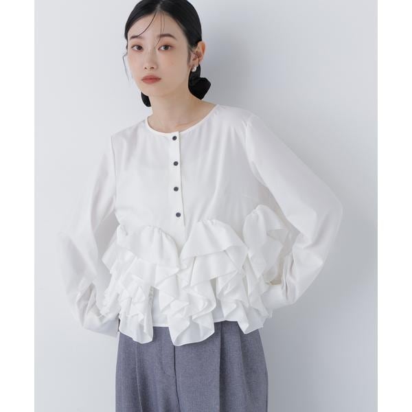 ナチュラルビューティーベーシック（NATURAL BEAUTY BASIC）/ヘムデザインブラウス