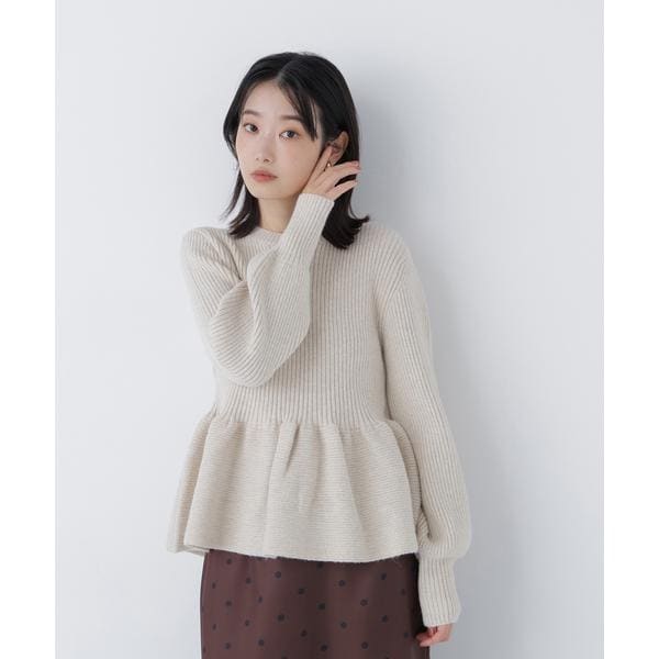 ナチュラルビューティーベーシック（NATURAL BEAUTY BASIC）/フォルムペプラムニット