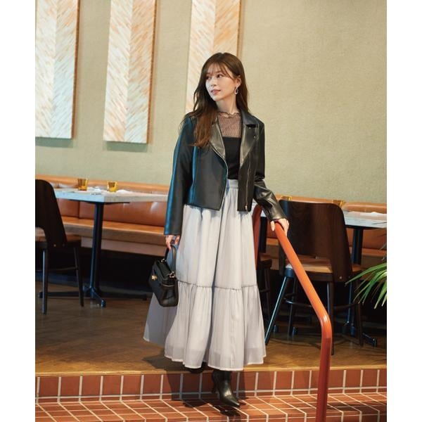 プロポーション ボディドレッシング（PROPORTION BODY DRESSING）/シアー切り替えギャザースカート24AW