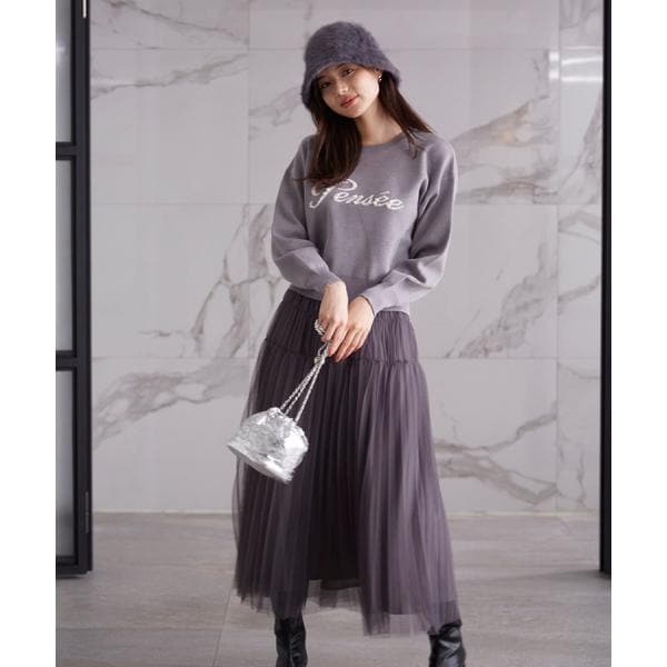 プロポーション ボディドレッシング（PROPORTION BODY DRESSING）/シャーリングプリーツチュールスカート24AW