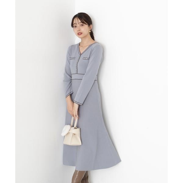 プロポーション ボディドレッシング（PROPORTION BODY DRESSING）/配色ラインニットワンピース 25AW