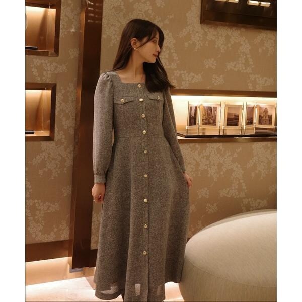プロポーション ボディドレッシング（PROPORTION BODY DRESSING）/フロント釦ツイードワンピース 25AW