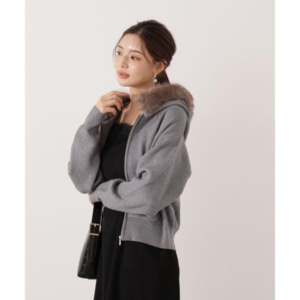 プロポーション ボディドレッシング（PROPORTION BODY DRESSING）/エコファー付きニットパーカー 25AW