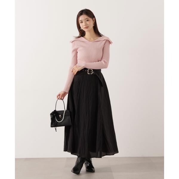 プロポーション ボディドレッシング（PROPORTION BODY DRESSING）/ベルト付きシアーフレアスカート