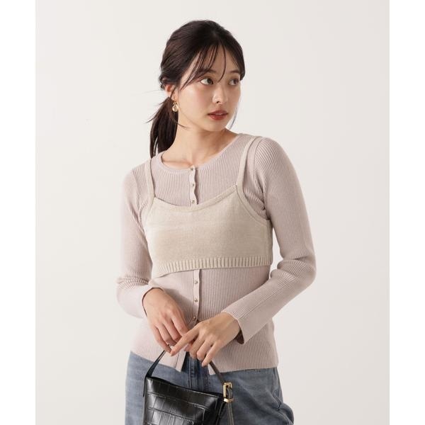 プロポーション ボディドレッシング（PROPORTION BODY DRESSING）/レイヤードキャミ付ニット 25AW