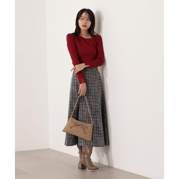 プロポーション ボディドレッシング（PROPORTION BODY DRESSING）/ミックスツイードフレアスカート 25AW