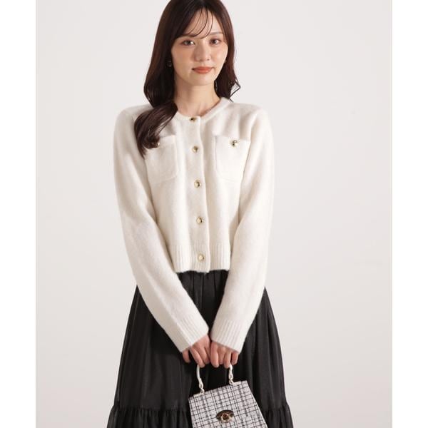 プロポーション ボディドレッシング（PROPORTION BODY DRESSING）/釦POINTウール混カーディガン 25AW