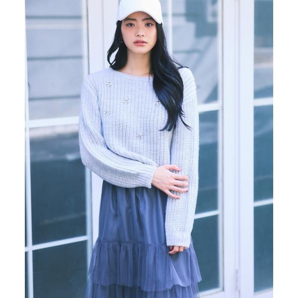 プロポーション ボディドレッシング（PROPORTION BODY DRESSING）/ビジュー付畔ニット　25AW