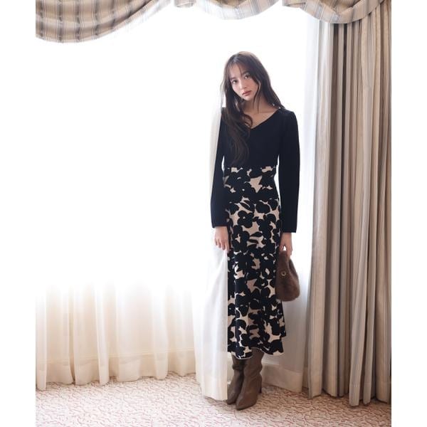 プロポーション ボディドレッシング（PROPORTION BODY DRESSING）/ジャガードフラワーニットワンピース