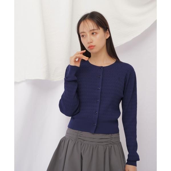 ジル バイ ジル スチュアート（JILL by JILL STUART）/ベーシックミニケーブルリブカーディガン