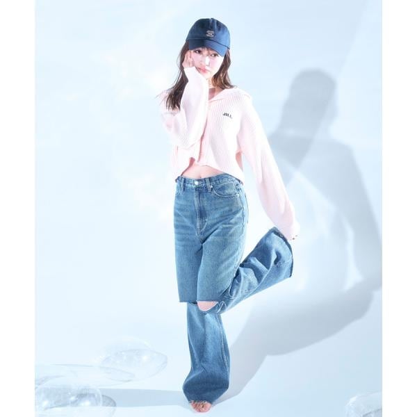 ジル バイ ジル スチュアート（JILL by JILL STUART）/ダメージデニムスリットワイドパンツ