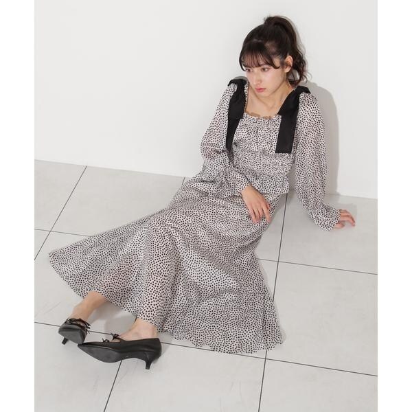 ジル バイ ジル スチュアート（JILL by JILL STUART）/ハートプリントシャーリングワンピース