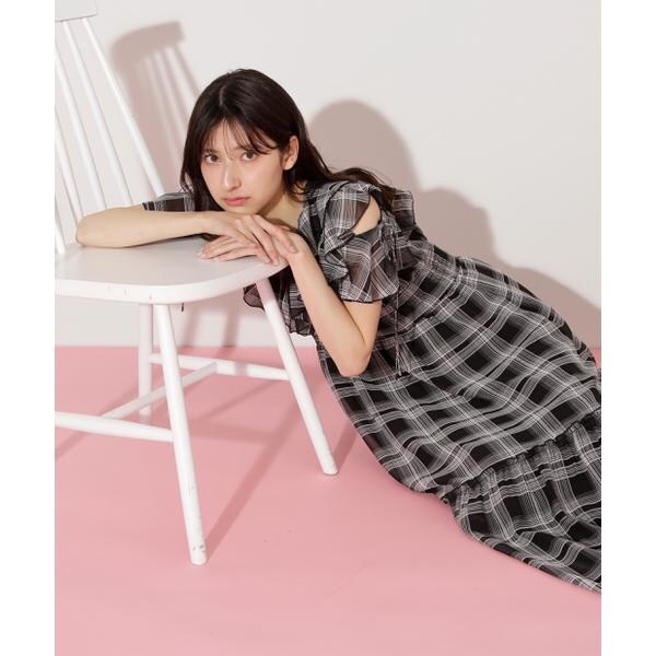 ジル バイ ジル スチュアート（JILL by JILL STUART）/シアーチェックボリュームフリルワンピース