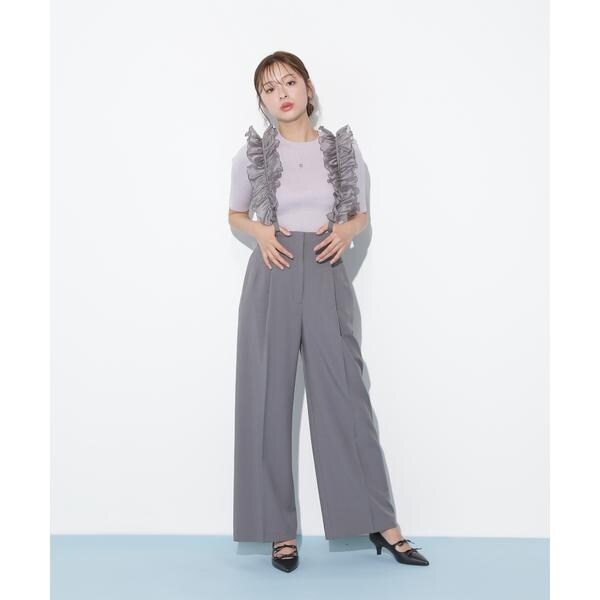 ジル バイ ジル スチュアート（JILL by JILL STUART）/フリルサス付きワイドパンツ