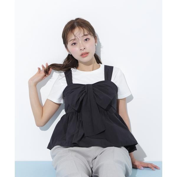 ジル バイ ジル スチュアート（JILL by JILL STUART）/リボンペプラムブラウス