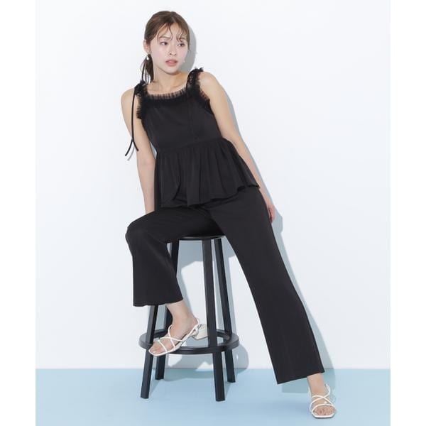 ジル バイ ジル スチュアート（JILL by JILL STUART）/ペプラムキャミフレアパンツセットアップ