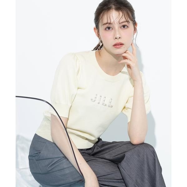 ジル バイ ジル スチュアート（JILL by JILL STUART）/パールミニロゴパフスリーブニットトップス