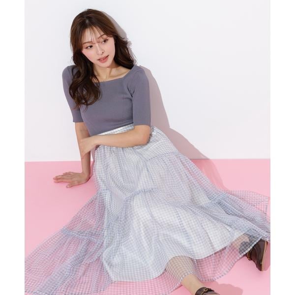 ジル バイ ジル スチュアート（JILL by JILL STUART）/ニット×シアースカートドッキングワンピース