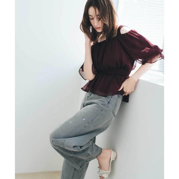 ジル バイ ジル スチュアート（JILL by JILL STUART）/ビジュートッピングデニムパンツ