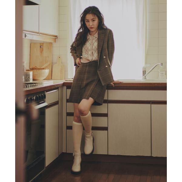 ジル バイ ジル スチュアート（JILL by JILL STUART）/ウーリッシュフラノラップ風スカパン