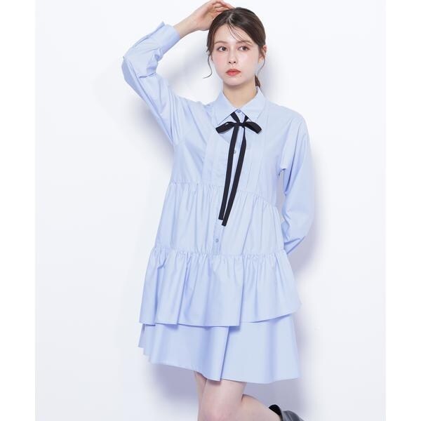 ジル バイ ジル スチュアート（JILL by JILL STUART）/ティアードミニシャツワンピース