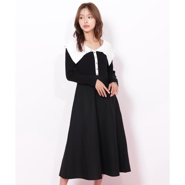 ジル バイ ジル スチュアート（JILL by JILL STUART）/ビッグカラーニットワンピース