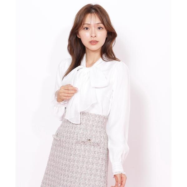 ジル バイ ジル スチュアート（JILL by JILL STUART）/ピンタックビッグリボンブラウス