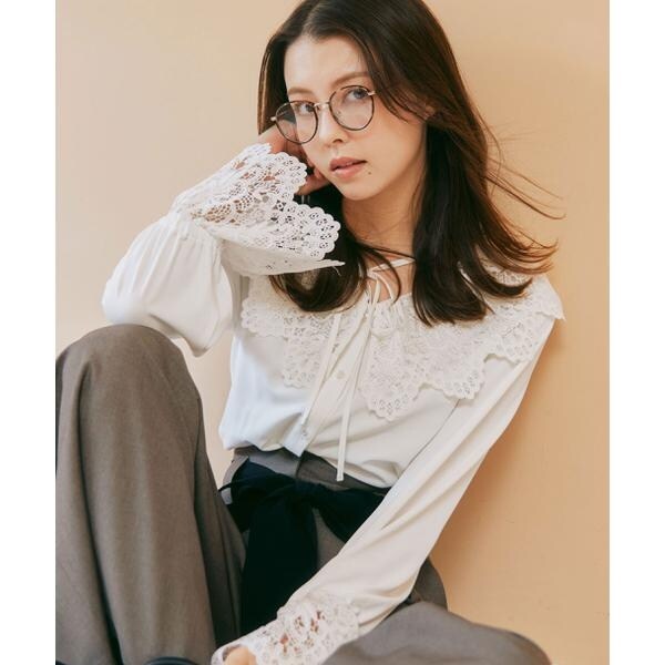 ジル バイ ジル スチュアート（JILL by JILL STUART）/レース衿ブラウス