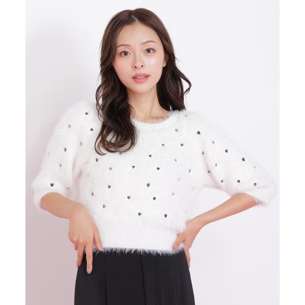 ジル バイ ジル スチュアート（JILL by JILL STUART）/ハート刺繍シャギーニット