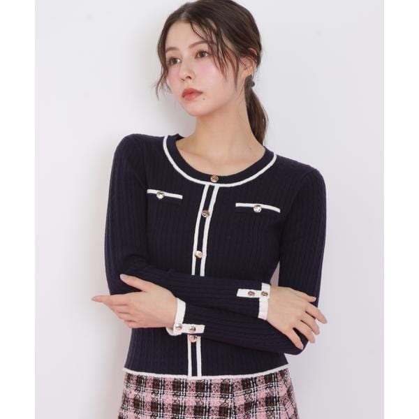 ジル バイ ジル スチュアート（JILL by JILL STUART）/バイカラーケーブルニット