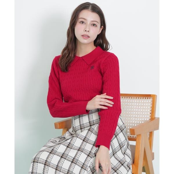 ジル バイ ジル スチュアート（JILL by JILL STUART）/レイヤード衿ケーブルニット