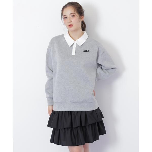 ジル バイ ジル スチュアート（JILL by JILL STUART）/ポロ衿スウェットフリルミニセットアップ