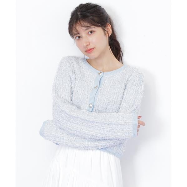 ジル バイ ジル スチュアート（JILL by JILL STUART）/ラメツイードニットカーディガン